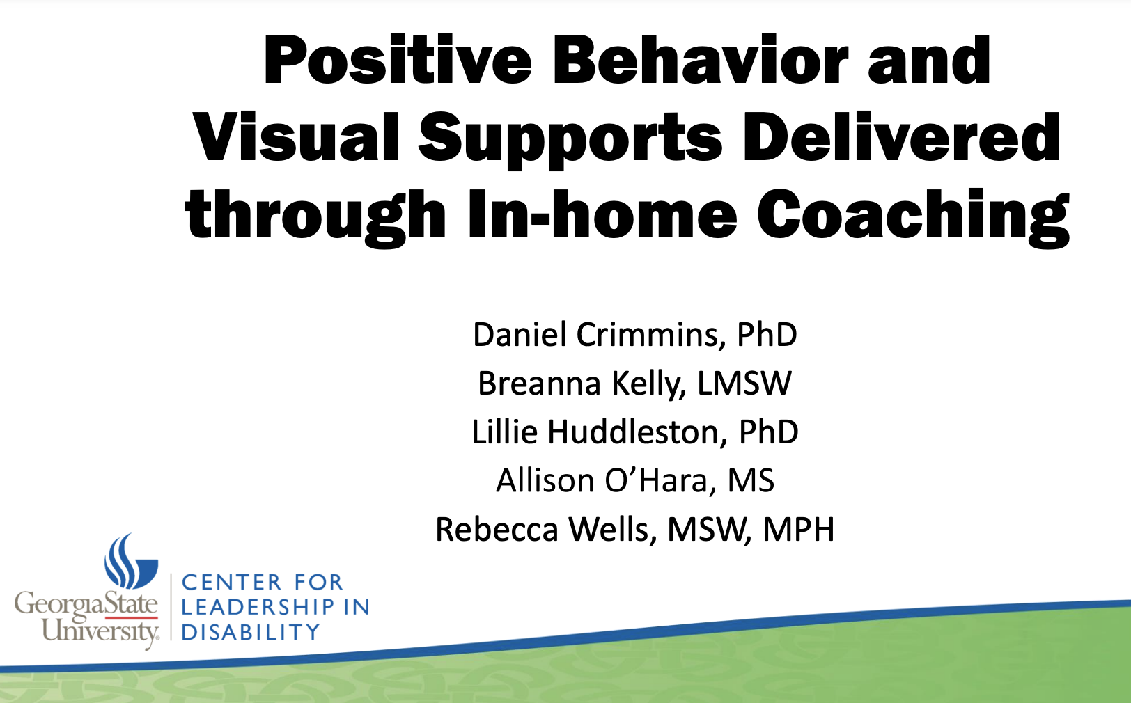 Positive Behavior and Visual Supports Delivered Through In-Home ...