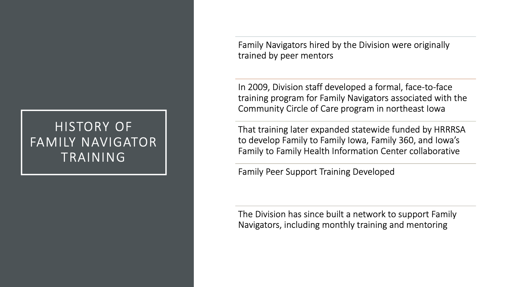 Development of Iowa's Family Navigator Model - AMCHP