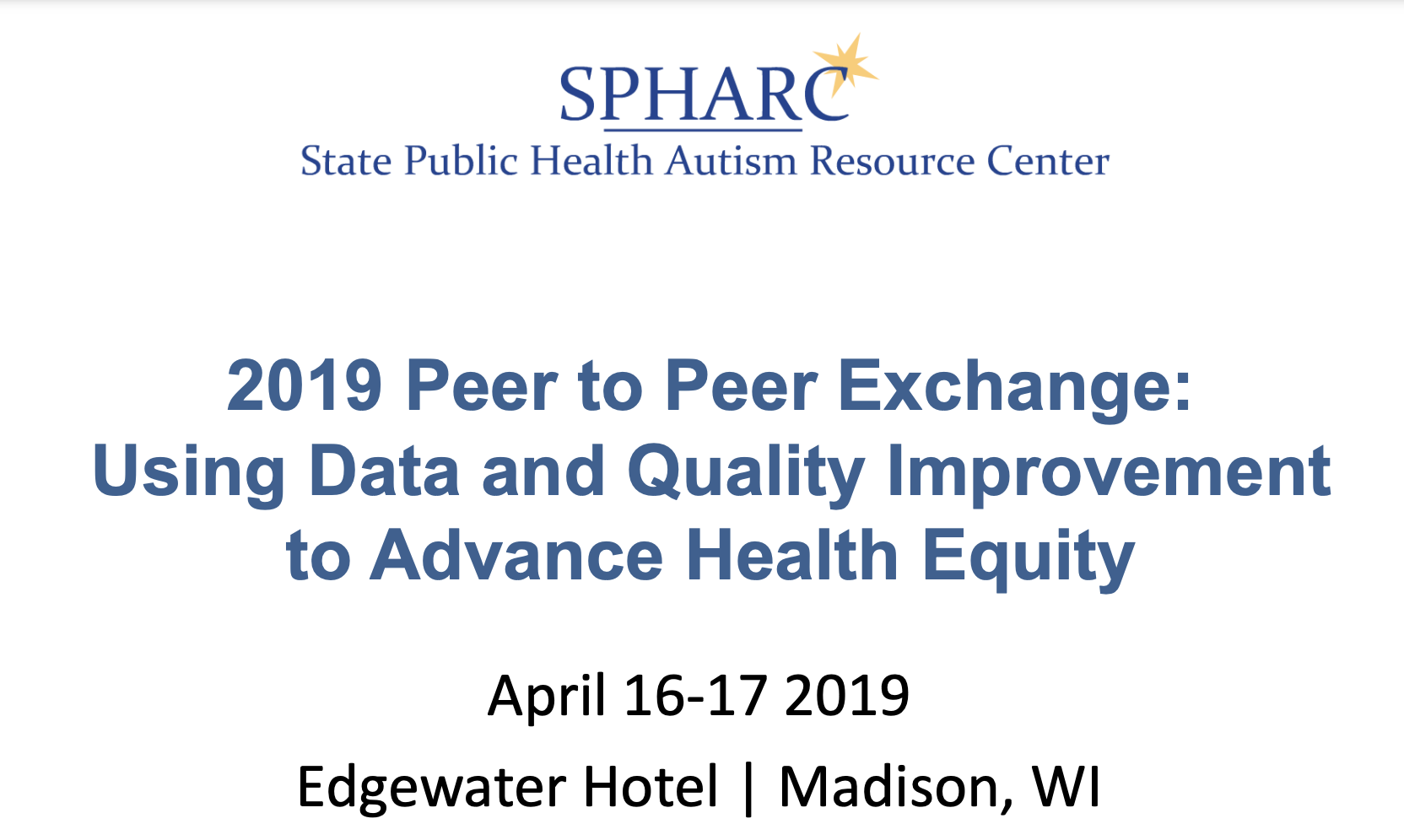 2019 Peer-to-Peer Exchange Slides - AMCHP