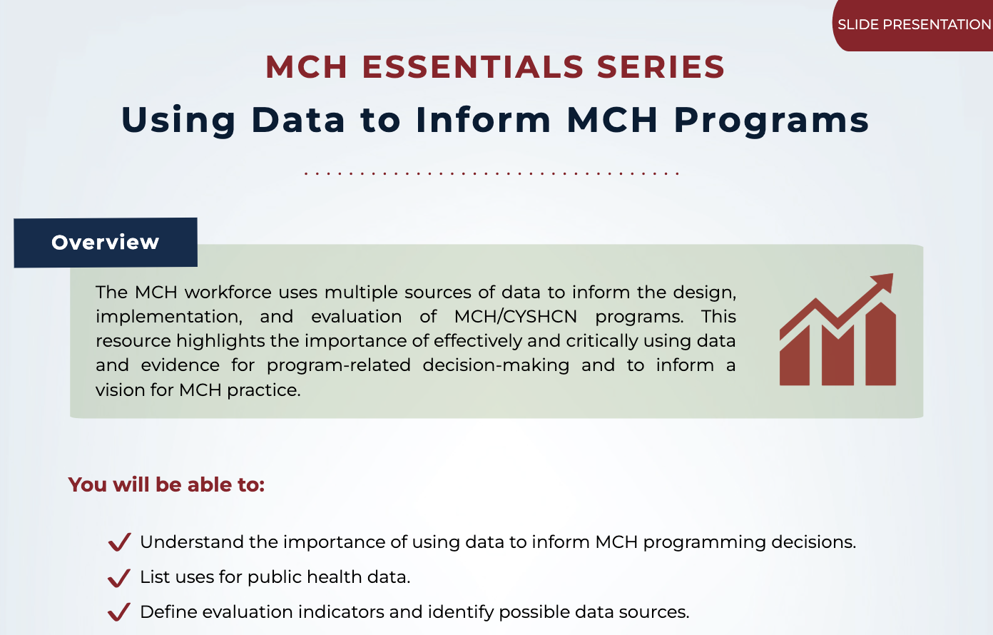 Using Data to Inform MCH Programs - AMCHP