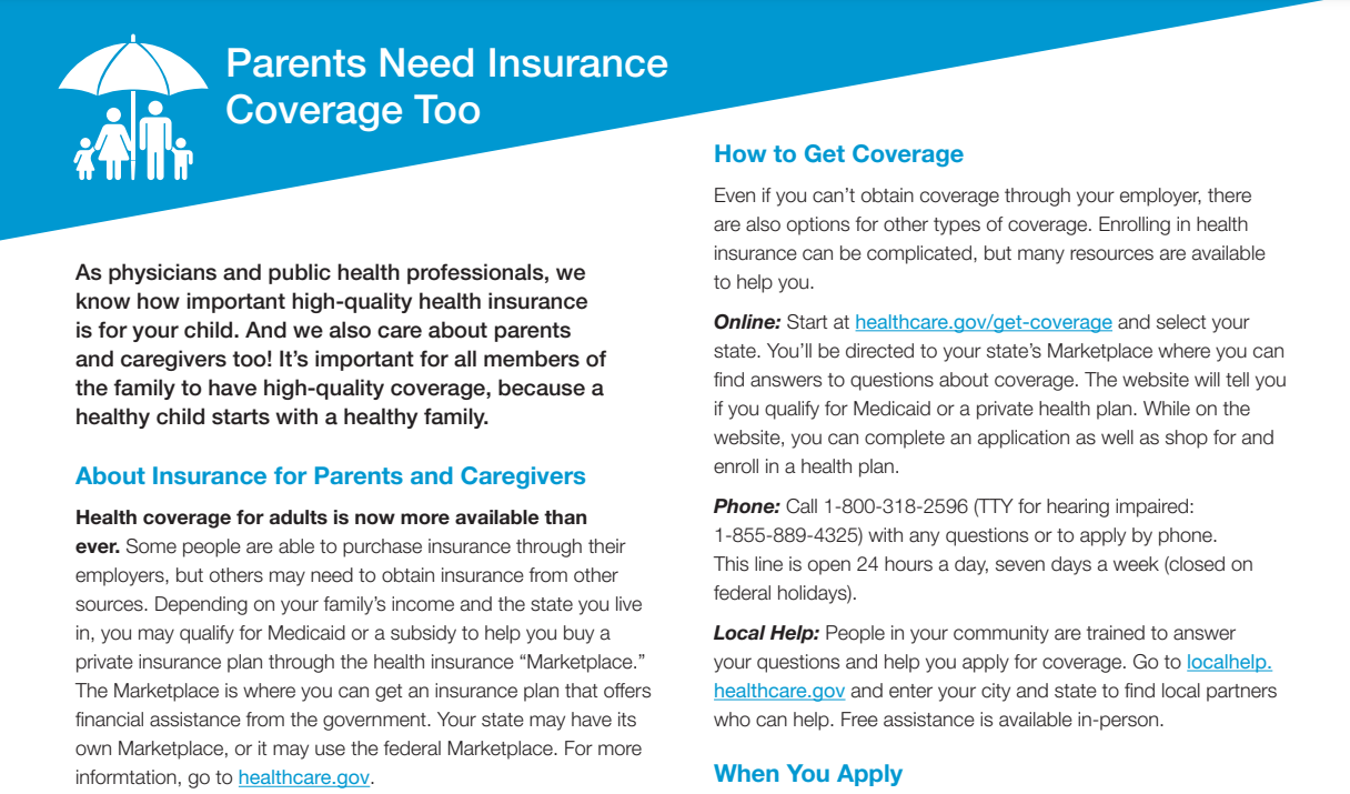 Parents Need Insurance Coverage Too - AMCHP